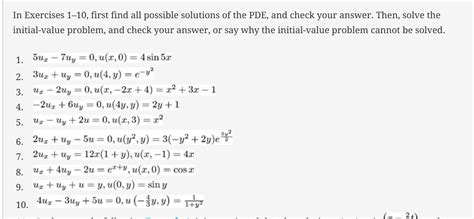 Solved In Exercises 1 10 First Find All Possible Solutions Chegg Com