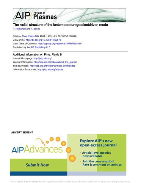 Pdf The Radial Structure Of The Ion‐temperature‐gradient‐driven Mode