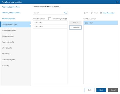 Step 4 Specify Compute Resources Veeam Recovery Orchestrator User Guide