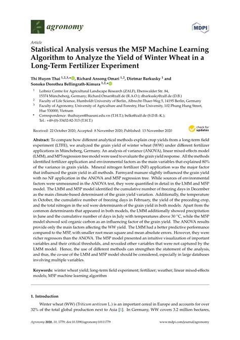 pdf statistical analysis versus the m5p machine learning algorithm to