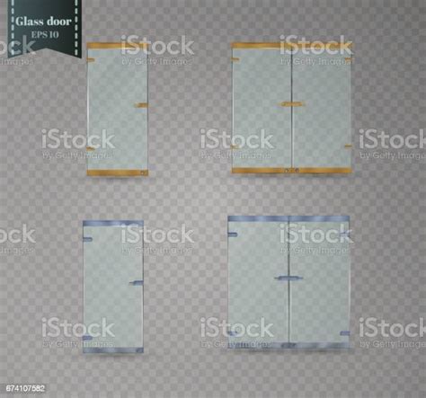 투명 한 배경에 절연 유리 문입니다 벡터 일러스트 레이 션의 광택 사무실 이나 부티크 0명에 대한 스톡 벡터 아트 및 기타 이미지 0명 가득 찬 강철 Istock