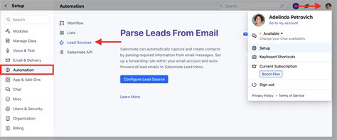 lead parsing via email salesmate