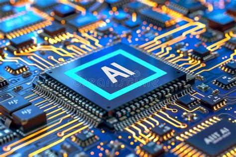 Ai Microchips On A Circuit Board Advanced Technology Integration Artificial Intelligence