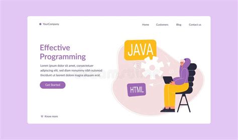 Effective Programming Landing Page Cartoon Flat Man Developer Working