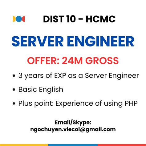 ngọc huyền on linkedin 📣[dist 10 hcmc] server engineer 3 years of