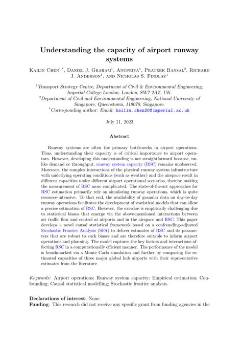 Pdf Understanding The Capacity Of Airport Runway Systems