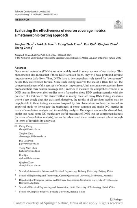 Evaluating The Effectiveness Of Neuron Coverage Metrics A Metamorphic
