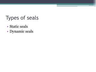Fundamentals Of Mechanical Seals PPTX