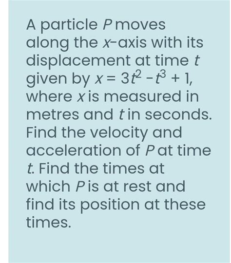 solved a particle p moves along the x axis with its