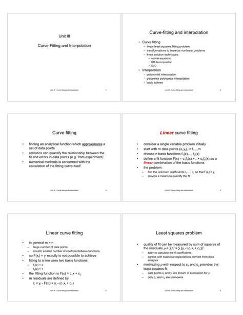 Pdf Linear Curve Fitting Least Squares Problem Curve Fittinglinear