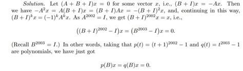 linear algebra two real square matrices a and b satisfy the