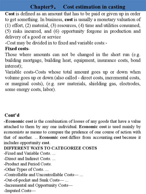 Cost Estimation Casting Pdf Cost Cost Accounting