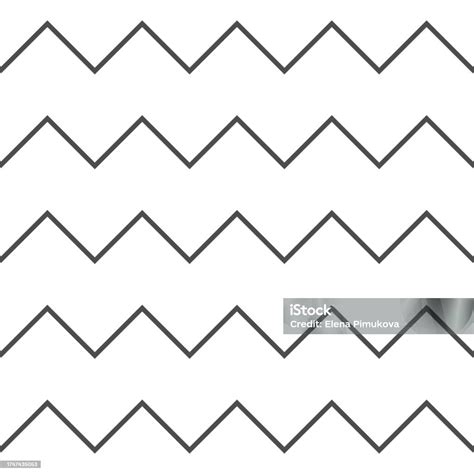 Zigzag Thin Ine Seamless Pattern Black Horizontal Zig Zag Vintage Lines