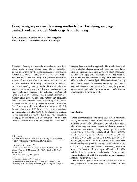 Pdf Comparing Supervised Learning Methods For Classifying Sex Age