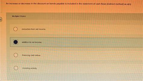 Solved An Increase Or Decrease In The Discount On Bonds
