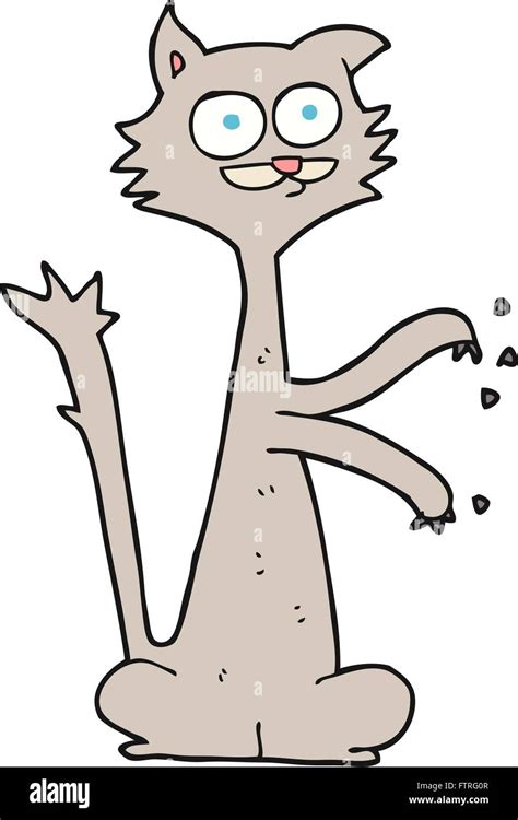 Freehand Drawn Cartoon Cat Scratching Stock Vector Image Art Alamy