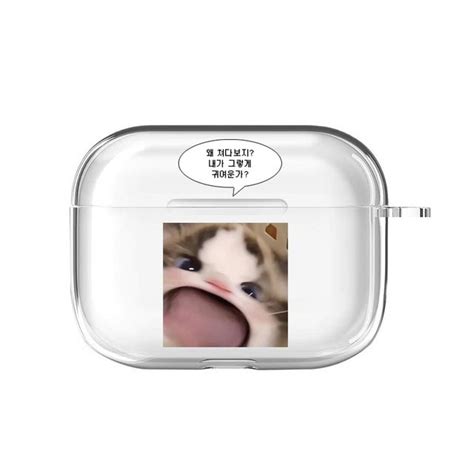 버블케이스 냥이와 멍이 고양이 강아지 투명 하드 에어팟 프로 케이스 위시버킷