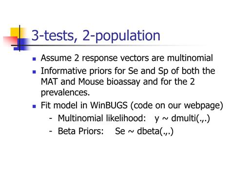 Ppt Bayesian Modeling Of The Accuracy Of Diagnostic Tests Powerpoint Presentation Id306566