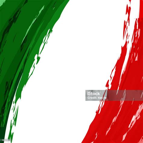 이탈리아 국기의 국기 이탈리아 기호 포스터 기치의 수채화 그림 국기 스타일 수채화 그리기 그런 지 브러시 스트로크 벡터 고립 된 흰색 배경 0명에 대한 스톡 벡터 아트 및