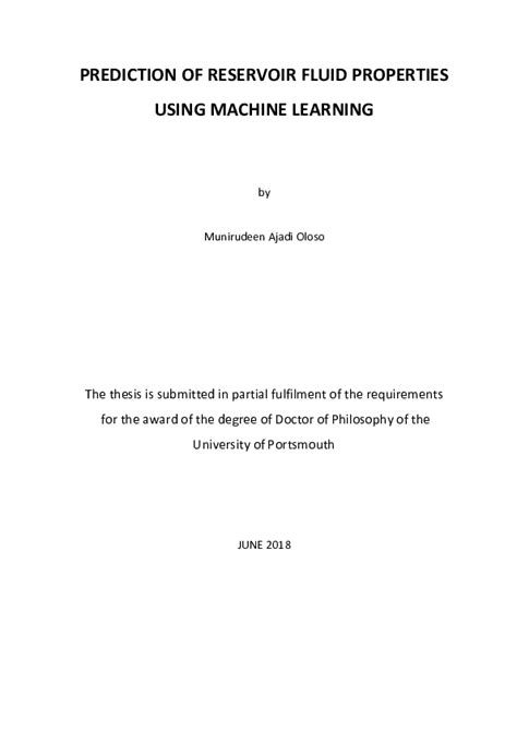 Pdf Prediction Of Reservoir Fluid Properties Using Machine Learning