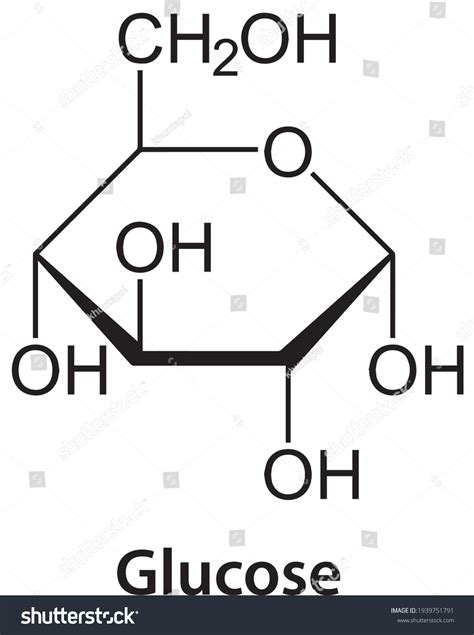 Chemical Structure Glucose Atom Stock Vector Royalty Free 1939751791