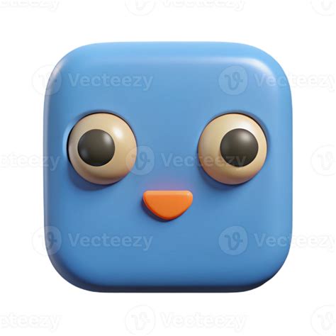Fascinating Ethereal Abstract Square Character With Two Circular Eyes And A Simple Nose Clean