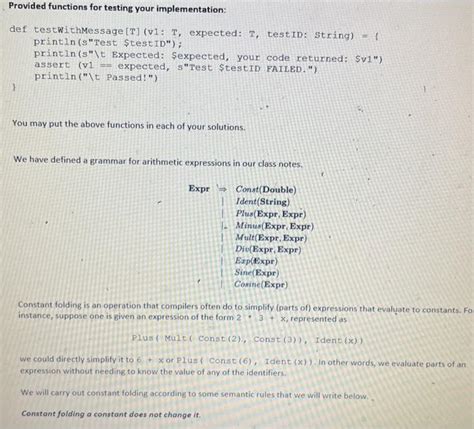 Solved Constant Folding Is An Operation That Compilers Often