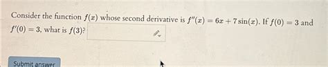 Consider The Function Fx ﻿whose Second Derivative