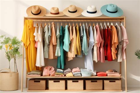 Women S Wardrobe With Clothes And Hats Generated By Artificial