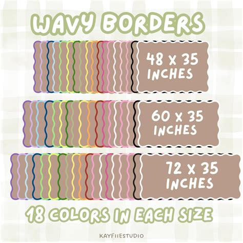 Wavy Banner Borders 18 Colors Each Digital Download Banner
