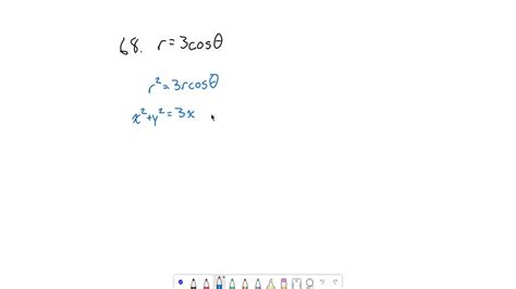 SOLVED Convert to a rectangular equation r cosθ