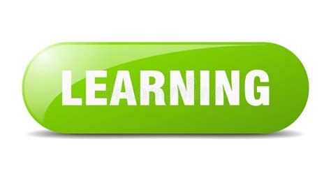 E Learning Button E Learning Square 3d Push Button Stock Vector