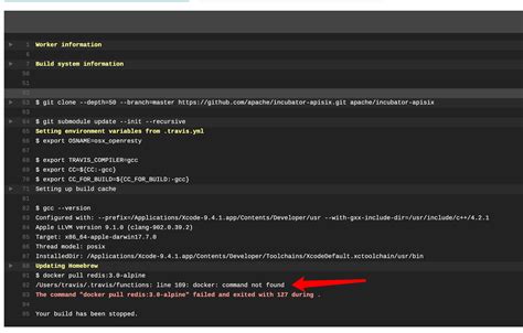 Bugci Failed To Install Redis In Osx System When Running Test Cases · Issue 1213 · Apache