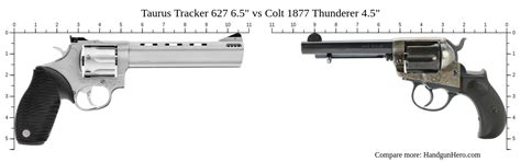 Taurus Tracker 627 6 5 Vs Colt 1877 Thunderer 4 5 Size Comparison Handgun Hero