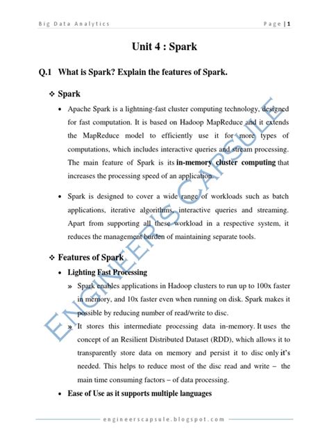 unit 4 spark pdf apache spark apache hadoop
