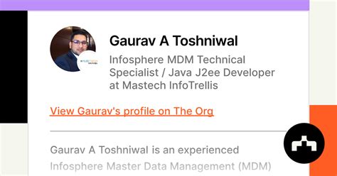 Gaurav A Toshniwal Infosphere Mdm Technical Specialist Java J2ee