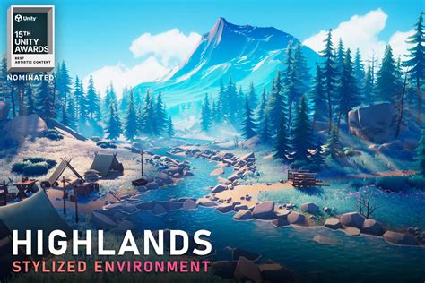 highlands stylized environment unityhub pro бесплатные ассеты для