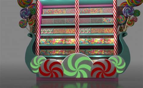 Fancy Candy Display Stall Design Sweet Bulk Food Kiosk For Sale