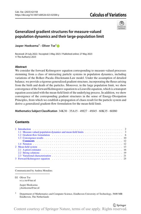 Pdf Generalized Gradient Structures For Measure Valued Population