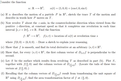 Solved Consider The Function A RR A T Cost Chegg Com