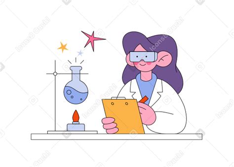 화학 실험을 수행하는 과학자 Png Svg