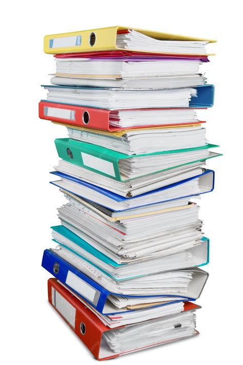 Premium Photo Stack Of Binders Folders