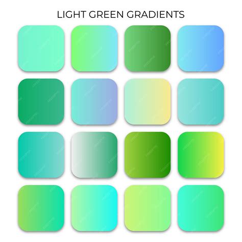 Premium Vector Set Of Light Green Gradient Color Palette