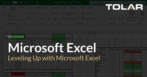 Webinar Leveling Up With Microsoft Excel Register Here Its Free
