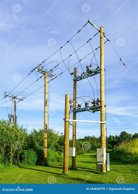 New Modern Transition Of A Medium Voltage Overhead Line Into An