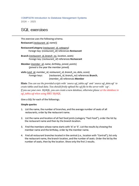 Tutorial 5 Question Paper Of Sql Exercise Pdf Sql Databases