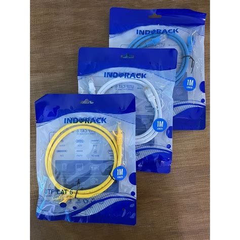 Jual INDORACK PATCH CORD UTP CAT 6 KABEL LAN CAT6 1 METER Shopee Indonesia