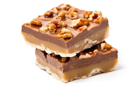 Premium Ai Image Cracked Chocolate Bar With Caramel Crispy Snack