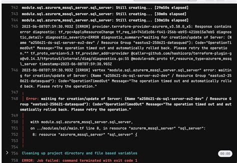 Sql Server Terraform Azurermmssqlserver Creation Timeout With