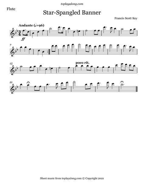 Star Spangled Banner Sheet Music Clarinet